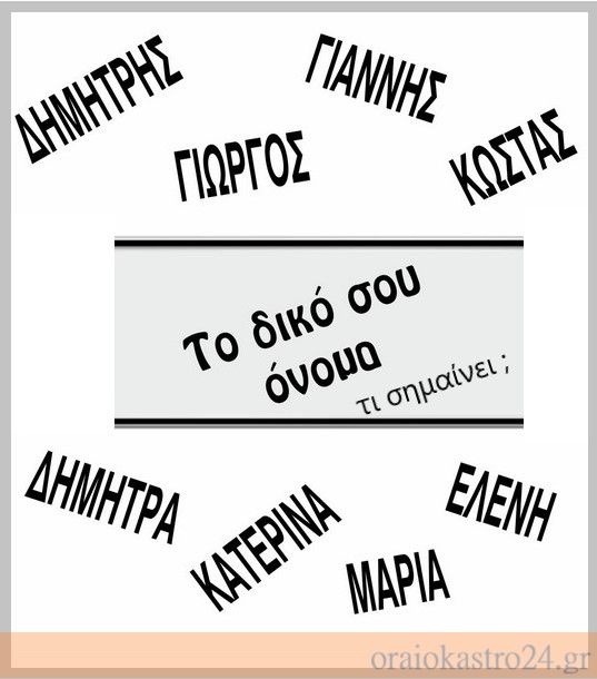Έχεις το όνομα, έχεις και τη χάρη; Μάθε τι σημαίνει το όνομά σου ...
